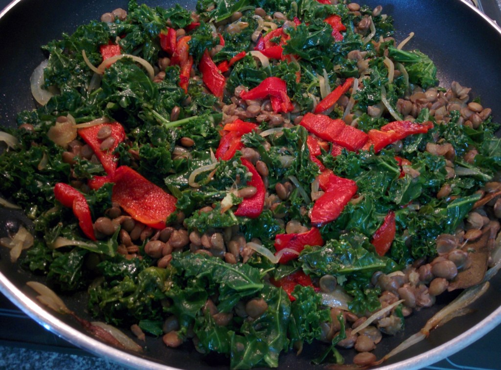 Braised Kale with Roasted Capsicum and Lentils – The Grantham Gardener