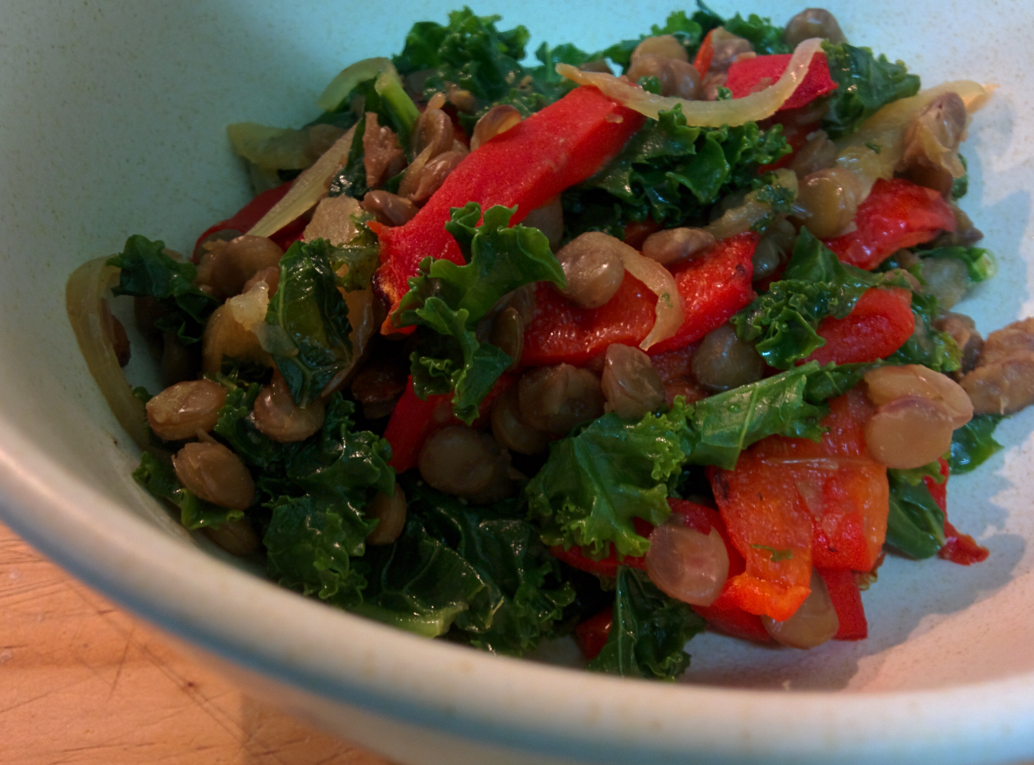 Braised Kale with Roasted Capsicum and Lentils – The Grantham Gardener
