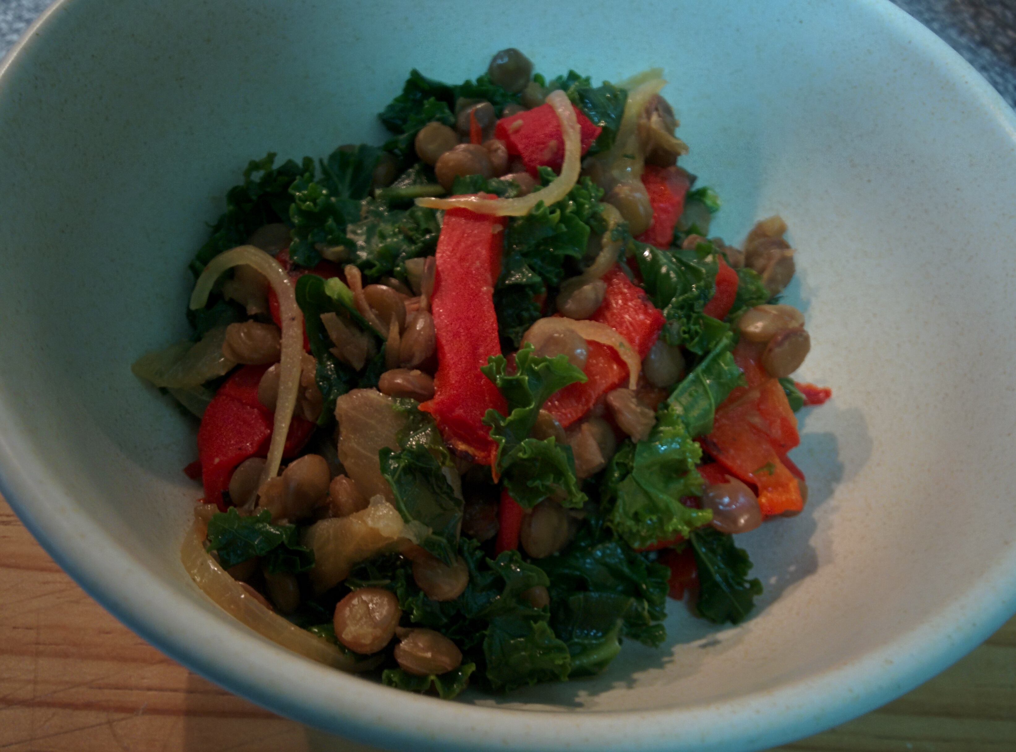 Braised Kale with Roasted Capsicum and Lentils – The Grantham Gardener